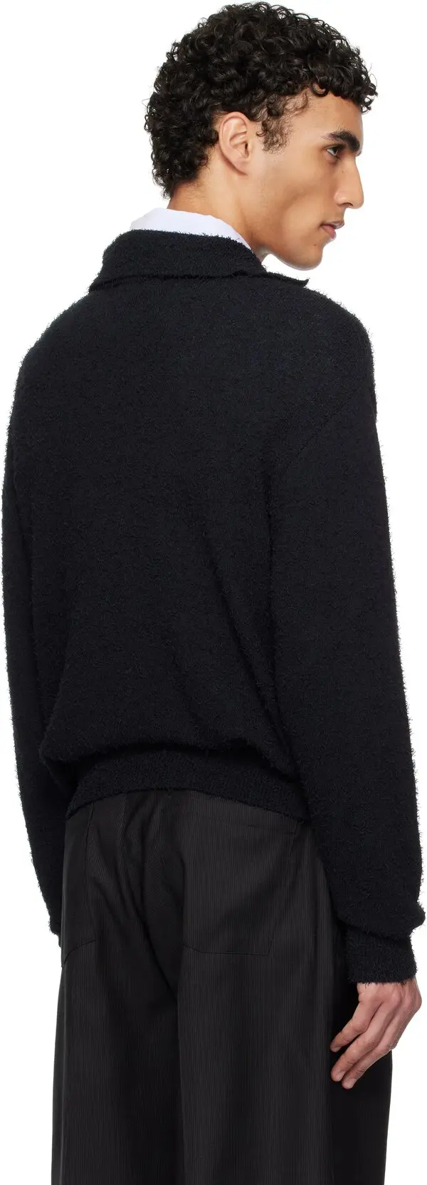 Mfpen Black V-Neck Collar Sweater In Black Snug - 10% Off